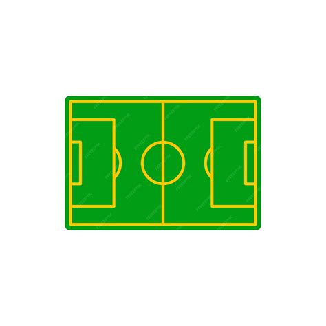 흰색 배경에 고립 된 평면 스타일의 축구장 아이콘 프리미엄 벡터