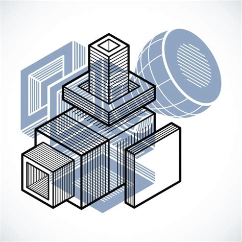 Diseño 3d Forma De Cubo Dimensional Vectorial Abstracto Vector Premium