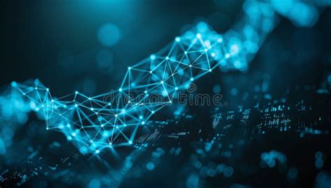 Interconnected Dots On Vibrant Blue Surface Abstract Representation Of Communication Stock