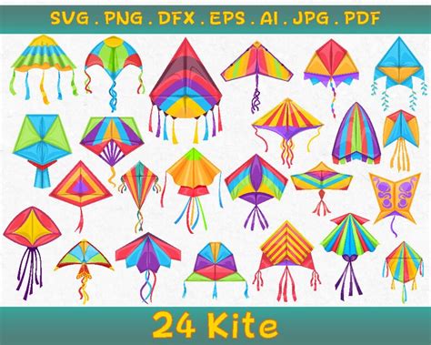 Kite SVG Bundle Kites SVG Kite Clipart Kite Cut Files For Etsy