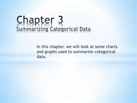 ppt chapter 3 summarizing categorical data powerpoint presentation