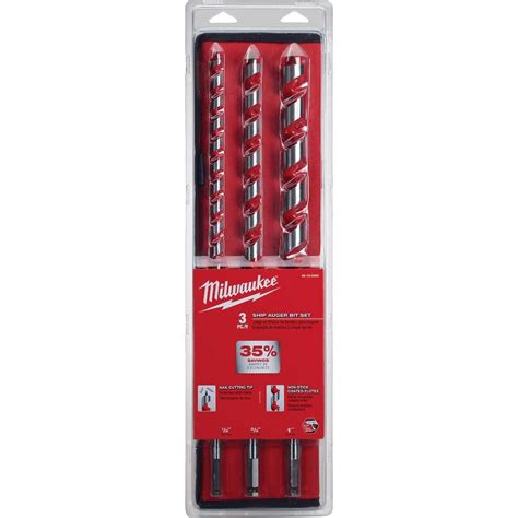 Milwaukee Tool Ship Auger Wood Drilling Bit Set 3 Piece The Home