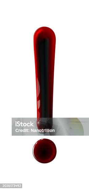 빨간색 둥근 플라스틱 광택 사실적인 느낌표 아이콘 절연 인포그래픽 프리젠테이션 또는 차트를 위한 디자인 현대적인 다음 장식 그림 3차원 형태에 대한 스톡 벡터 아트 및 기타