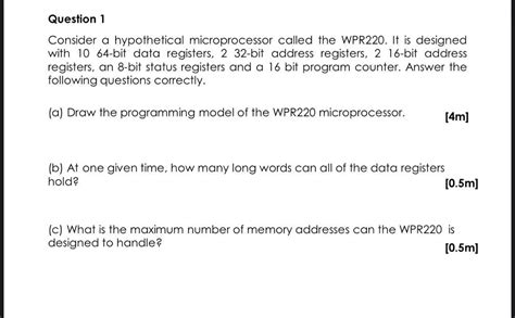 solved question 1 consider a hypothetical microprocessor