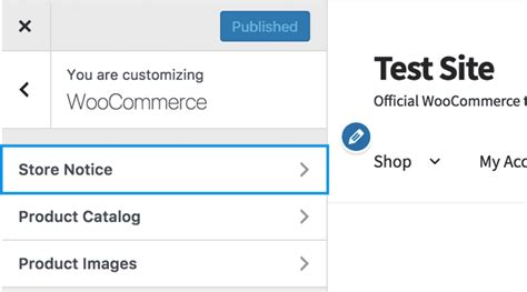 Woocommerce Customizer Manage Store Notice Catalog View And Product