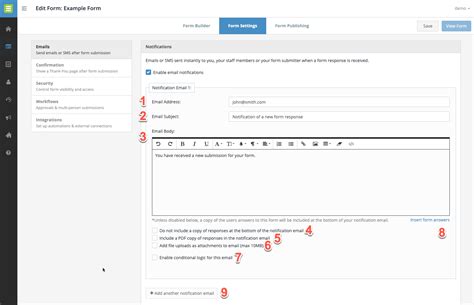 Notification Emails Snapforms Resources FAQs