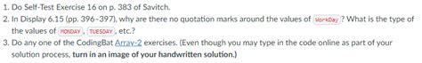 Solved 1 Do Self Test Exercise 16 On P 383 Of Savitch 2 Chegg