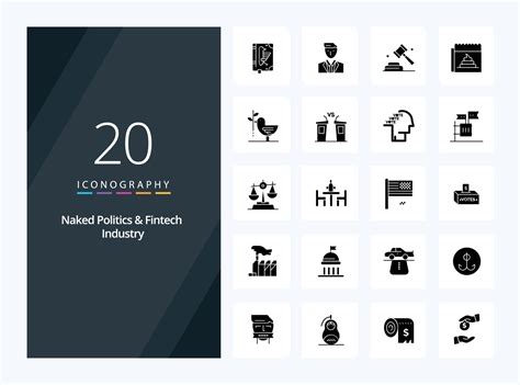 20 Naked Politics And Fintech Industry Solid Glyph Icon For
