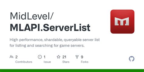 Github Midlevelmlapiserverlist High Performance Shardable Queryable Server List For