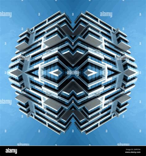 Digital Abstract Visualization Of High Tech Future Technology Architecture Buildings Stock