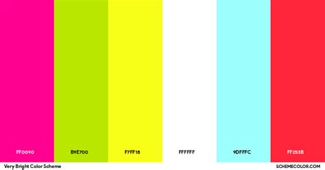Very Bright Color Scheme Palettes