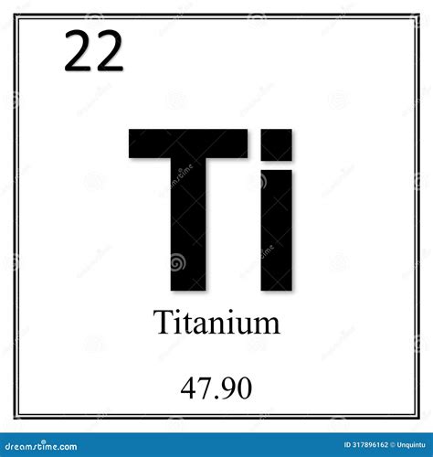 Titanium Chemical Element Symbol On White Background Stock Illustration Illustration Of