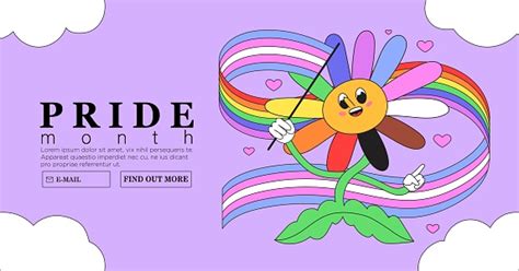 Cheerful Cute Character With Rainbow Lgbtq And Transgender Flag