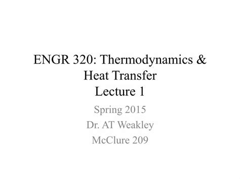 Pdf Thermodynamics And Heat Transferlecture1 Dokumentips