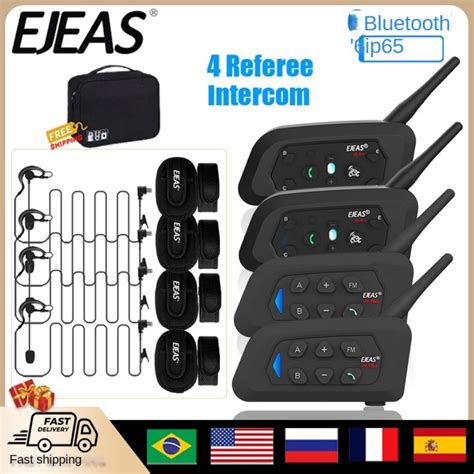 ejeas v4c plusx2 v6c prox2 4user football referee intercom headset talk