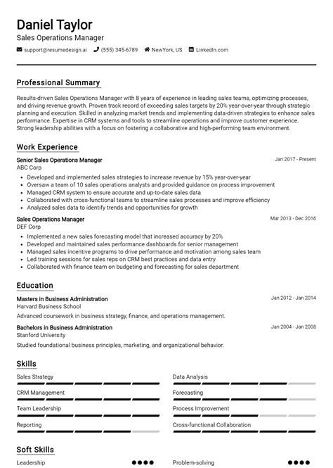 Sales Operations Manager Resume Examples And Templates For