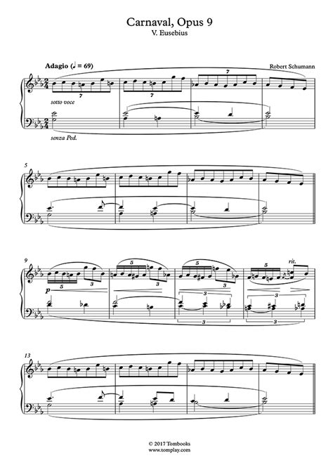 Carnaval Opus 9 V Eusebius Schumann Robert Piano Sheet Music