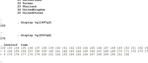 Stata：levelof—区别变量的不同级别intimelevels