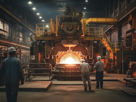 Premium Photo Generative Ai A Large Melting Furnace Glass Glass