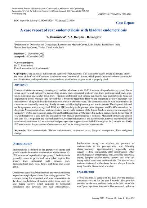 Pdf A Case Report Of Scar Endometriosis With Bladder Endometriosis