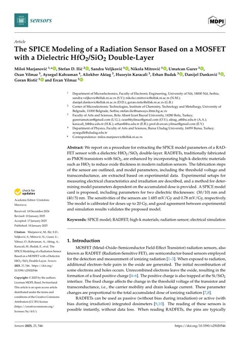 Pdf The Spice Modeling Of A Radiation Sensor Based On A Mosfet With A