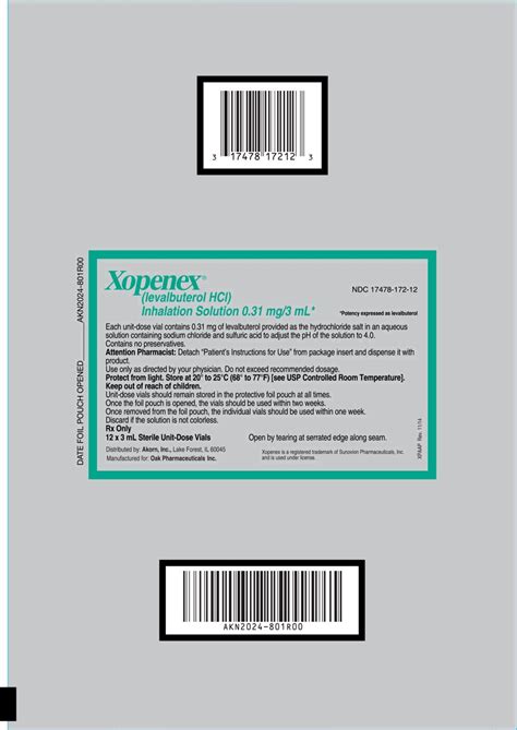 Xopenex Package Insert Prescribing Information
