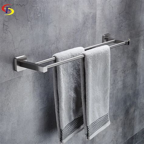 OFYAGE Wall Mounted 304 Stainless Steel Brushed Double Towel Bars Towel