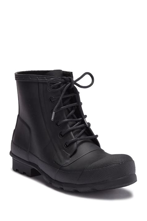 Hunter Original Lace Up Rain Boot In Black For Men Lyst