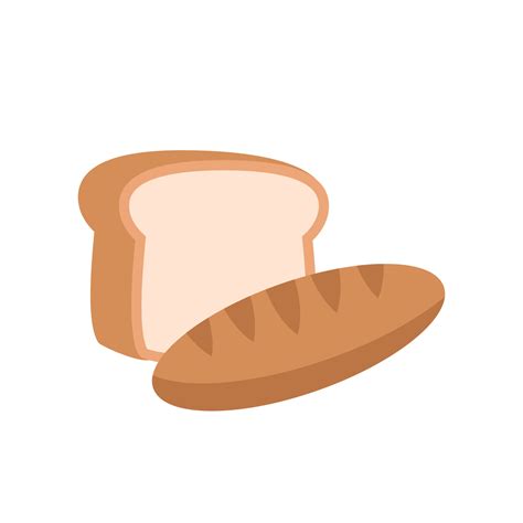 Simple Bread Vector Illustration Isolated On White Background Bread