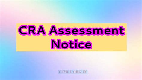 Cra Assessment Notice How To Get Objection And Login