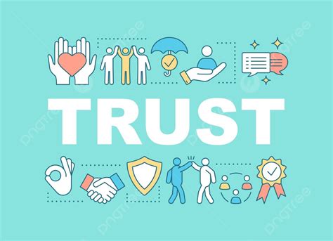 Trust Word Concepts Banner Linear Outline Illustration Vector Linear