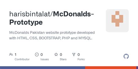 Github Harisbintalatmcdonalds Prototype Mcdonalds Pakistan Website