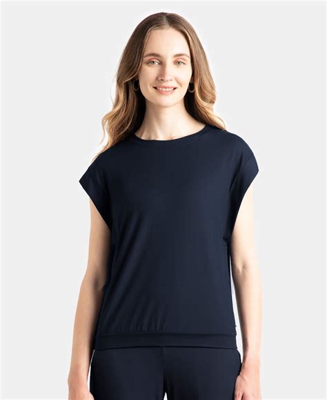 Buy Microfiber Elastane Stretch Hybrid Tank Top With Ribbed Sleeves