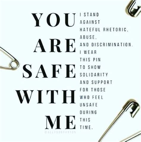 Safety Pin Pin You Are Safe With Me Peace United All Together