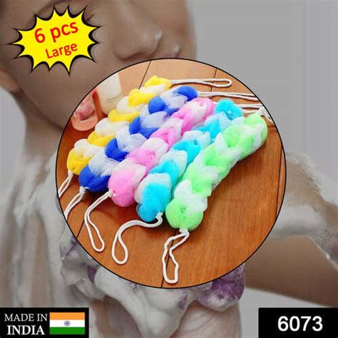 Hanging Bath Shower Long Large Size Loofah Sponge Pouf Body Scrubber