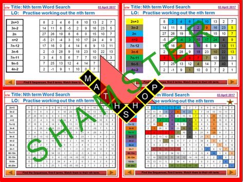 Sequences Nth Term Number Search Word Search Teaching Resources
