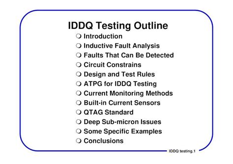 Pdf Iddq Testing Outline University Of Cincinnatiwjoneiddqpdf