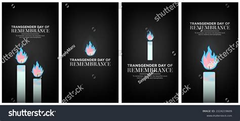 Set Transgender Day Remembrance Social Media Stock Vector Royalty Free
