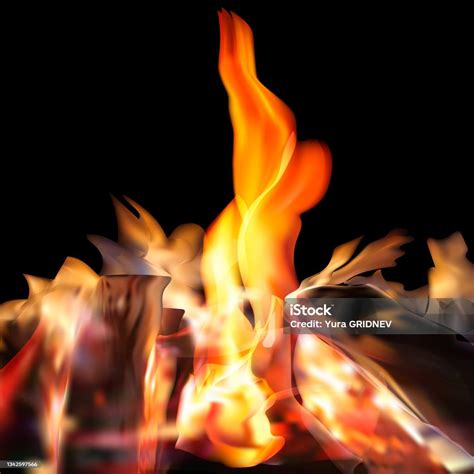 투명 한 배경에 설정 된 현실적인 화재 불꽃 투명 배경 격리 벡터 그림에 3d 모닥불 3차원 형태에 대한 스톡 벡터 아트 및 기타 이미지 3차원 형태 가연성 갈색
