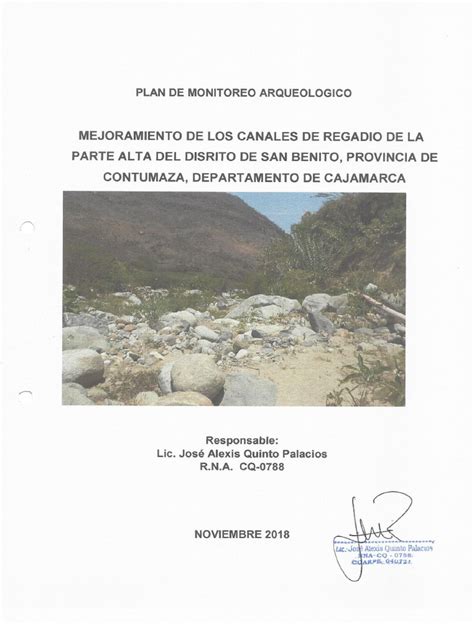 Plan De Monitoreo Arqueologico Pdf