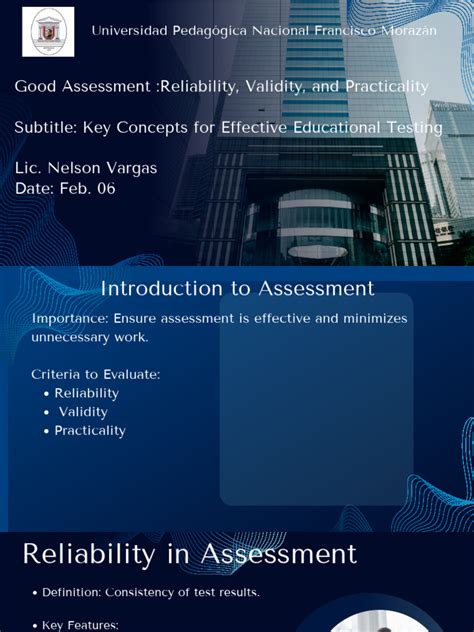 Good Assessment Reliability Validity And Practicality Pdf Educational Assessment