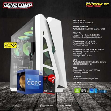 Jual Pc Gaming Rog Intel Core I9 12900k Rtx 3090 24gb Ram 64gb