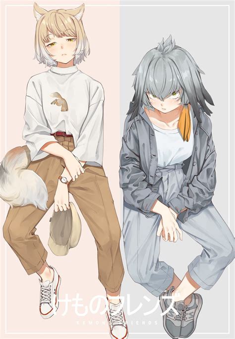 Shoebill And Tibetan Fox Kemono Friends Drawn By Fangxiang Cuoluan