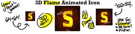 D Flame Discord Server Icon Maker ReadyArtShop Discord Icons For Games