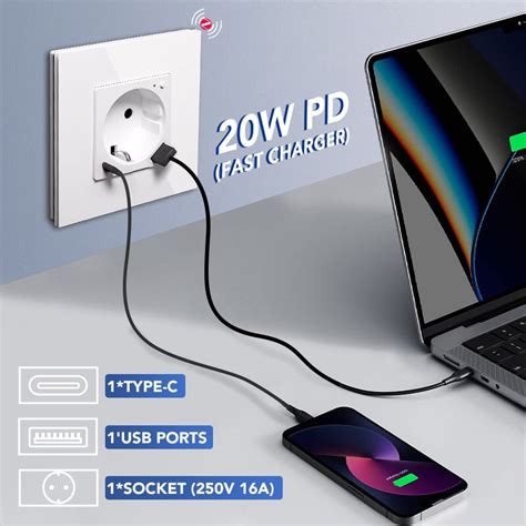 Bseed Zigbee Eu Wall Sockets Type C With Usb With Energy Monitoring