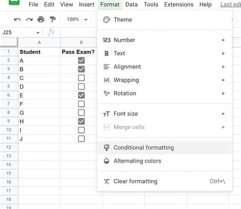 Google Sheets Change Color When Checkbox Is Checked