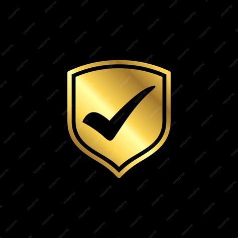 Золотой Цвет Галочка Контрольный Список Значок Наклейки Вектор Шаблон Премиум векторы
