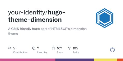 GitHub Your Identity Hugo Theme Dimension A CMS Friendly Hugo Port Of HTML UP S Dimension Theme