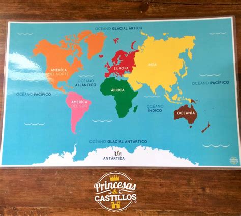 Mapas puzzle Montessori Continentes y Océanos Imprimibles gratis Hot