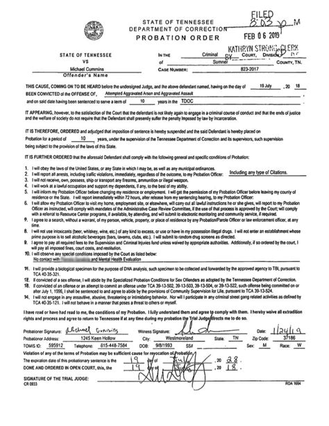 Probation Order Copy